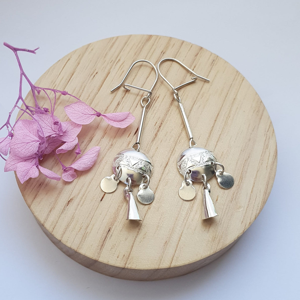 Aro Plata Mapuche Kultrum Largo II – Joyas Alicanto